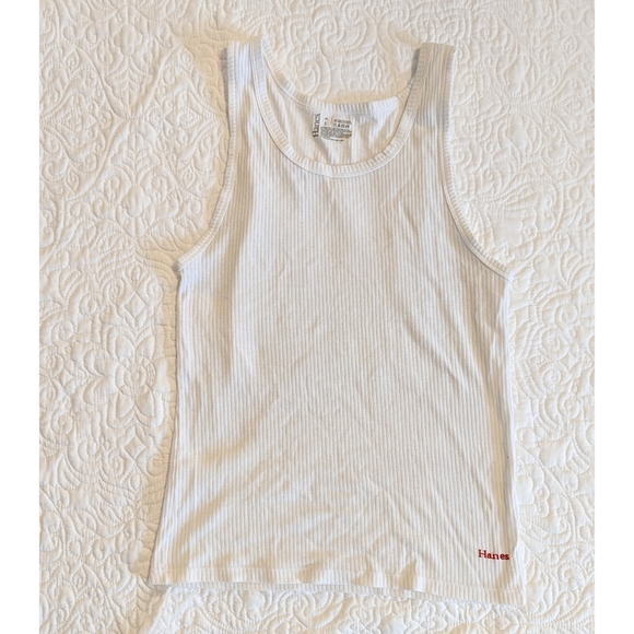 Hanes | Tops | Hanes Womens Ribbed Tank Top Large White | Poshmark